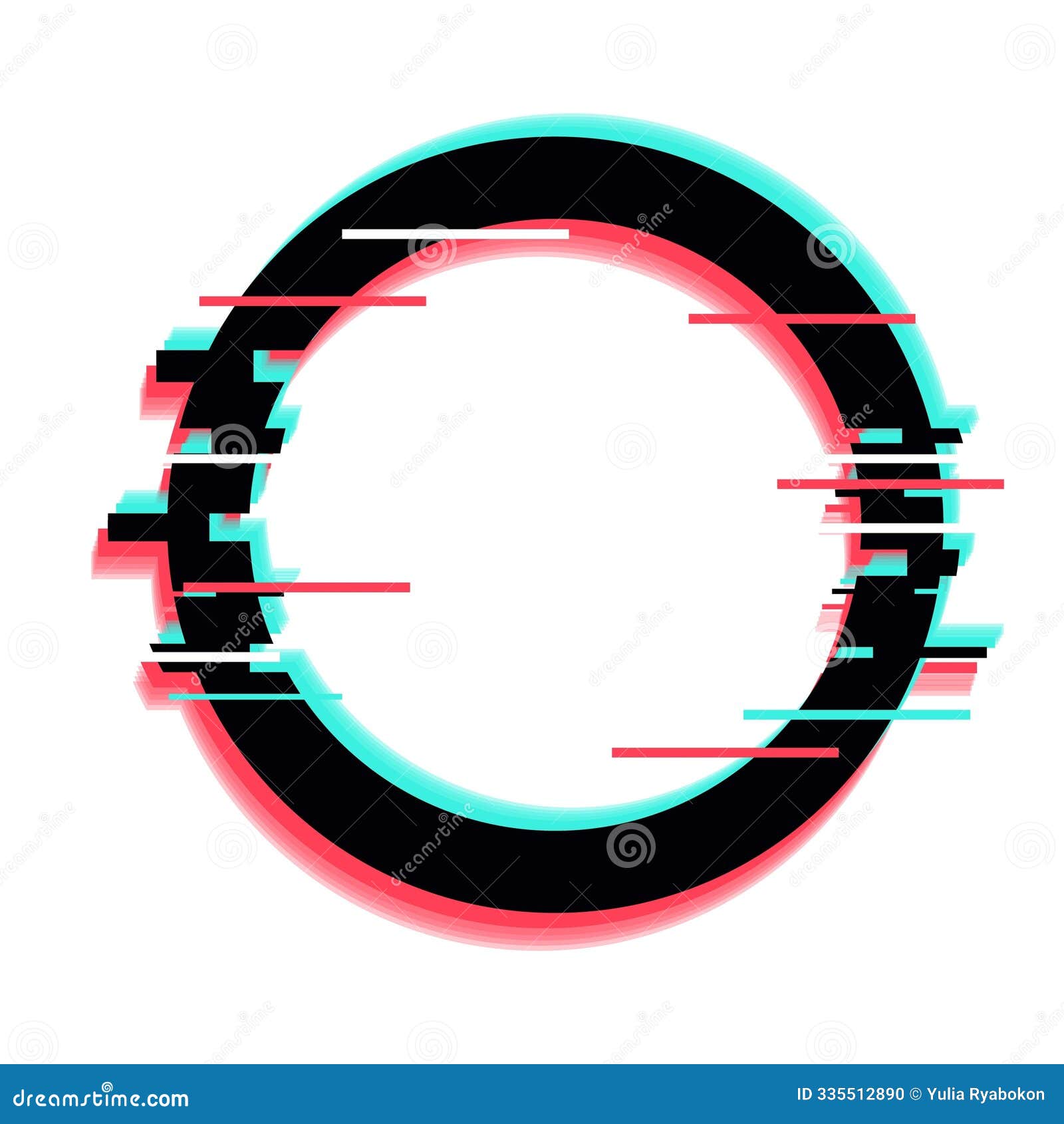 Black Circle Glitch Effect with Rgb Displacement Showing Modern ...