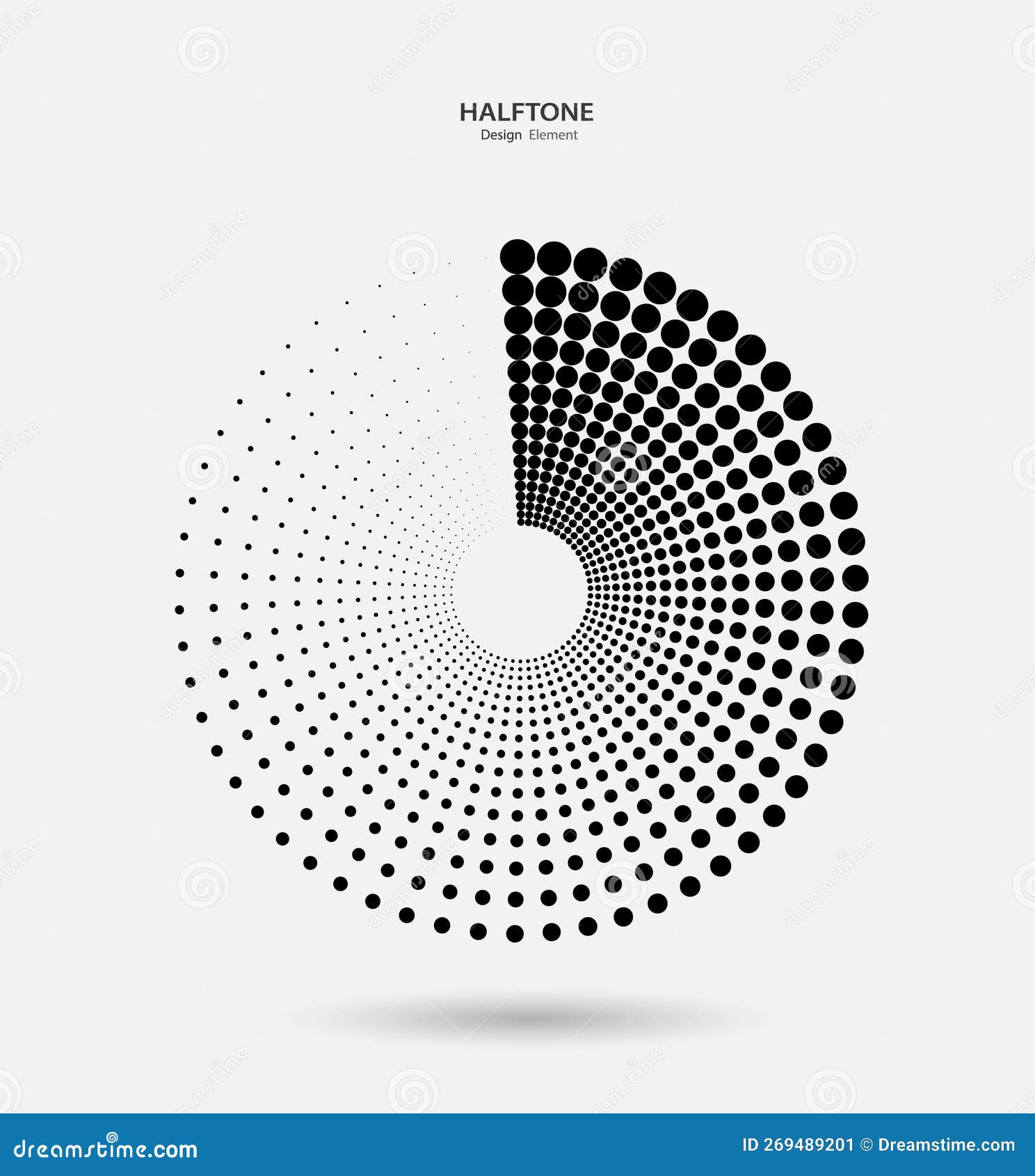 A Black Circle of Dotted Semitones on a Light Background. a Design ...