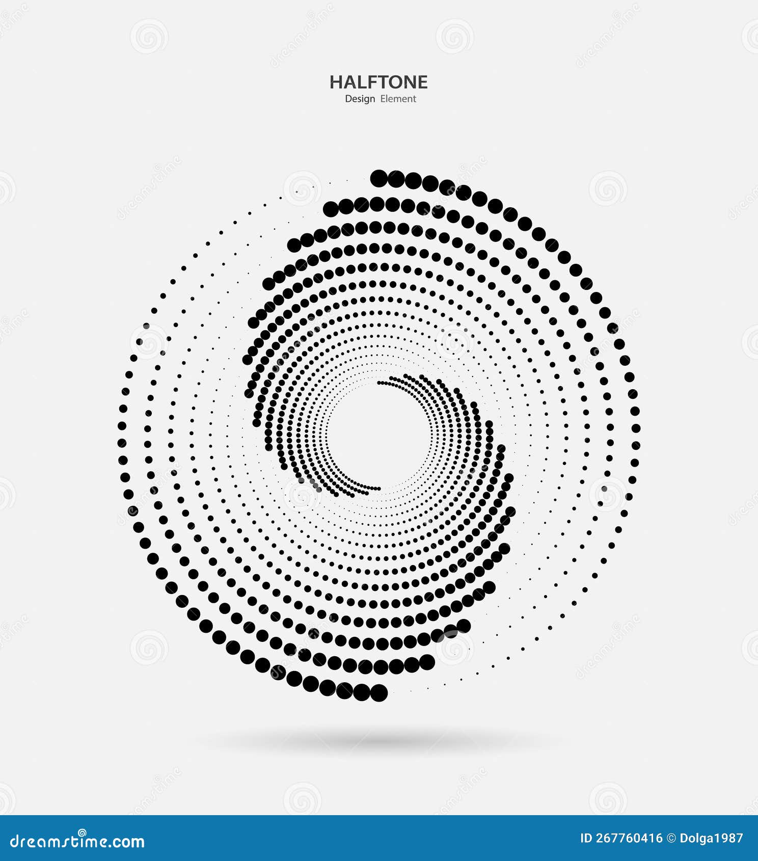 A Black Circle of Dotted Semitones with a Shadow on a Light Background ...