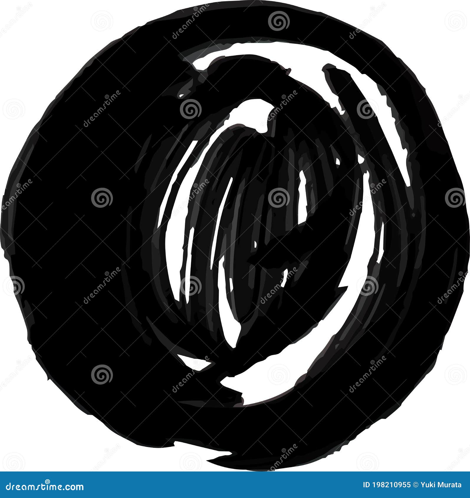 Black Circle Drawn with Brush Stock Vector - Illustration of drawing ...