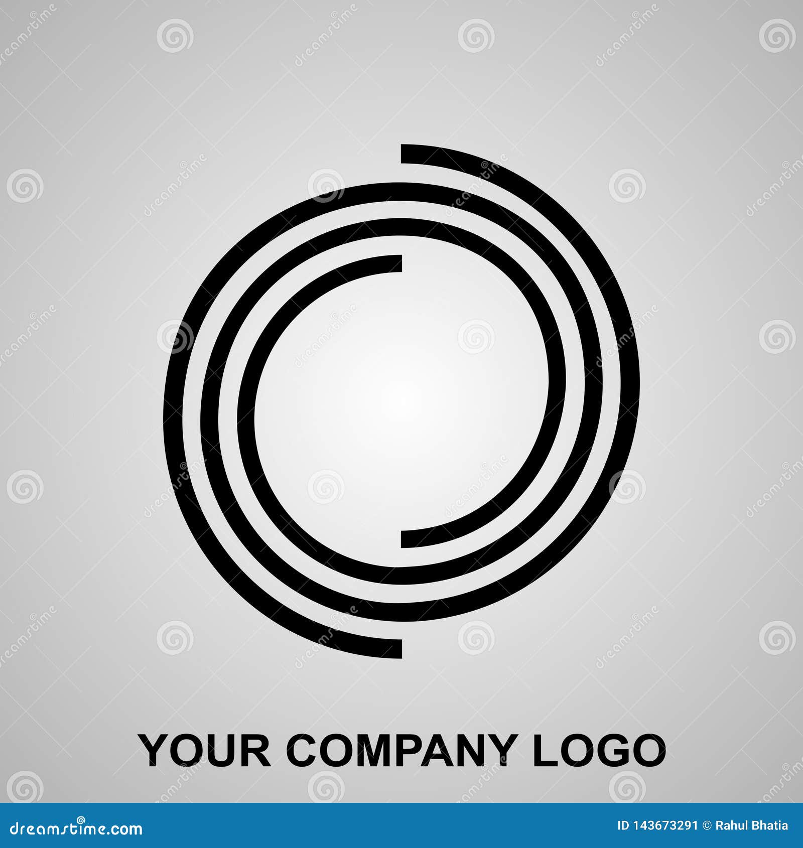 Black Circle Logo with 3d Look. Stock Vector - Illustration of ...