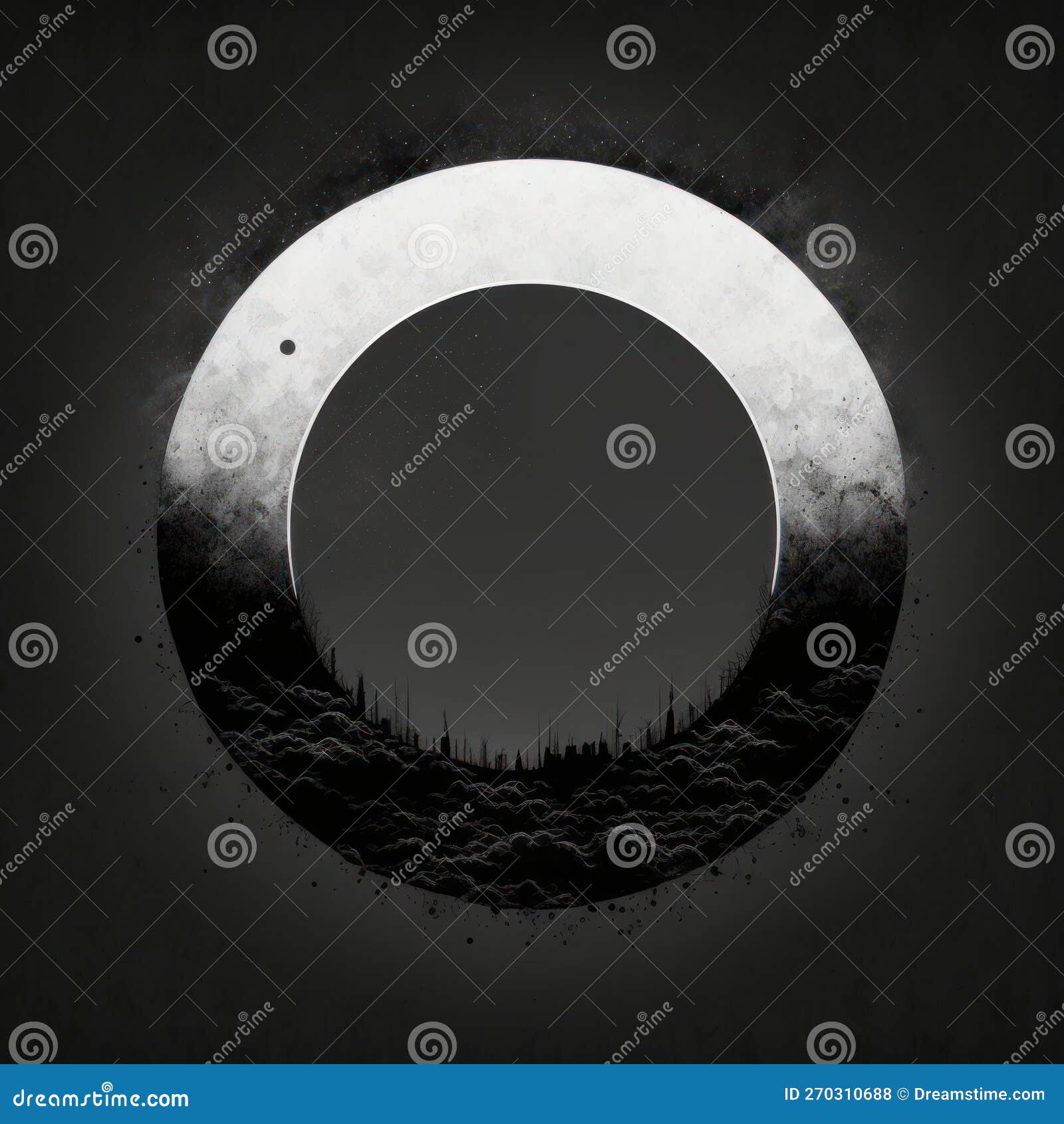 Black Circle with Negative Space Stock Illustration - Illustration of ...
