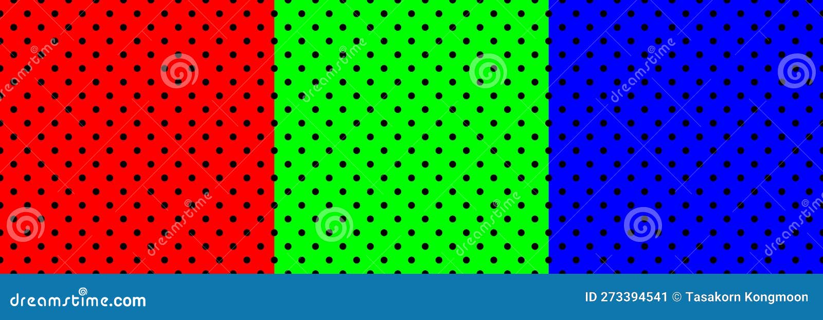 Black Circle Polka Dot on Red,green and Blue for Pattern and Background ...