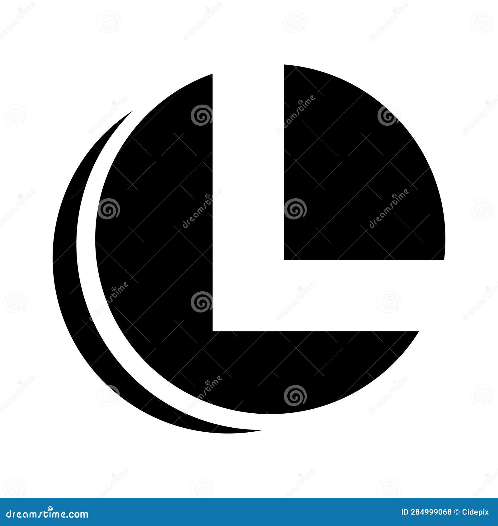 Black Circle Shaped Letter L Icon Stock Vector - Illustration of symbol ...