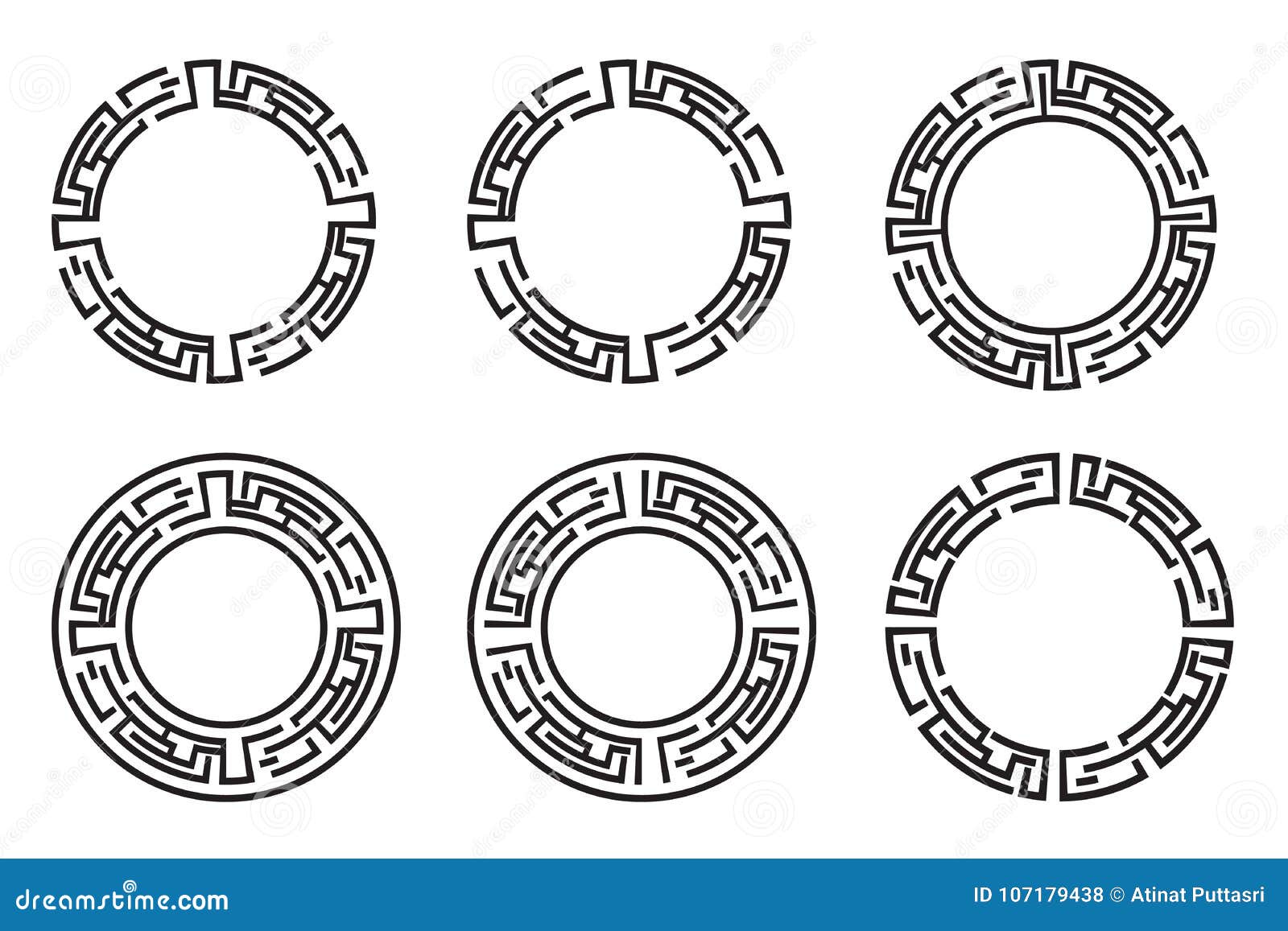 Black Circle Technology Frame Abstract on White Background Vector ...