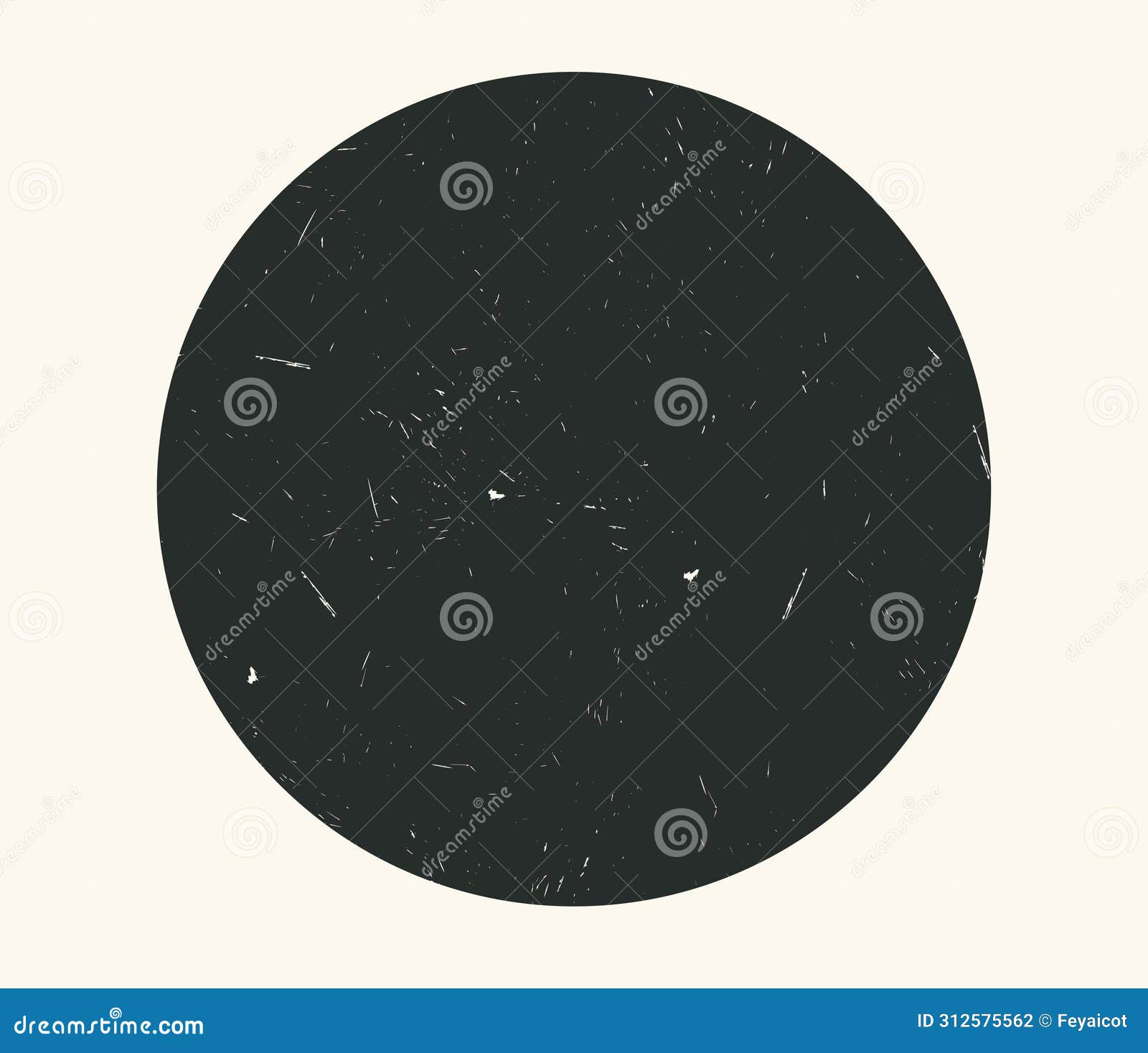 Black Circle With A Texture Of Scratches, Grain, Abrasions. Graphic ...