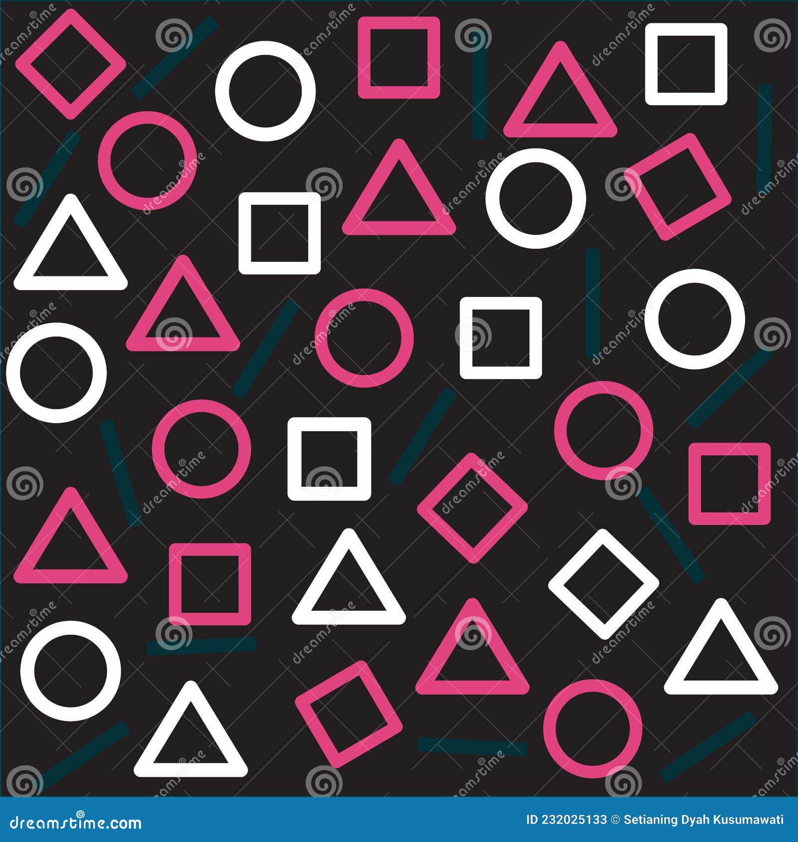 Black Circle Triangle Square Symbol with Black Background Stock Vector ...