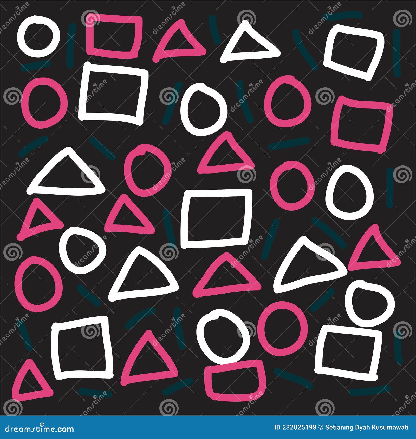 Black Circle Triangle Square Symbol with Black Background Stock Vector ...