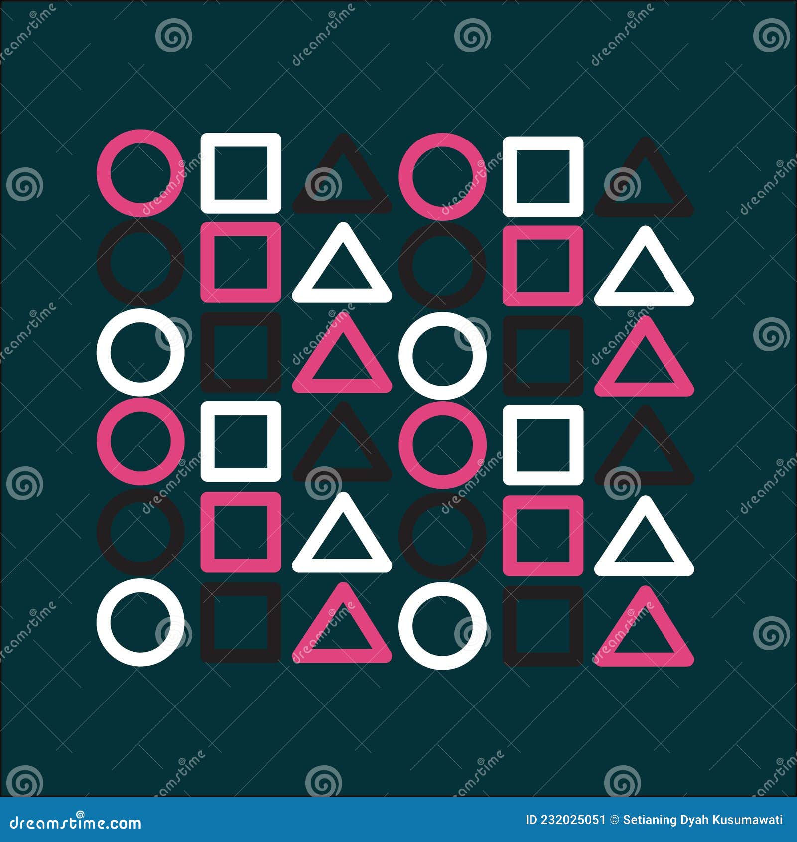 Black Circle Triangle Square Symbol with Green Background Stock Vector ...