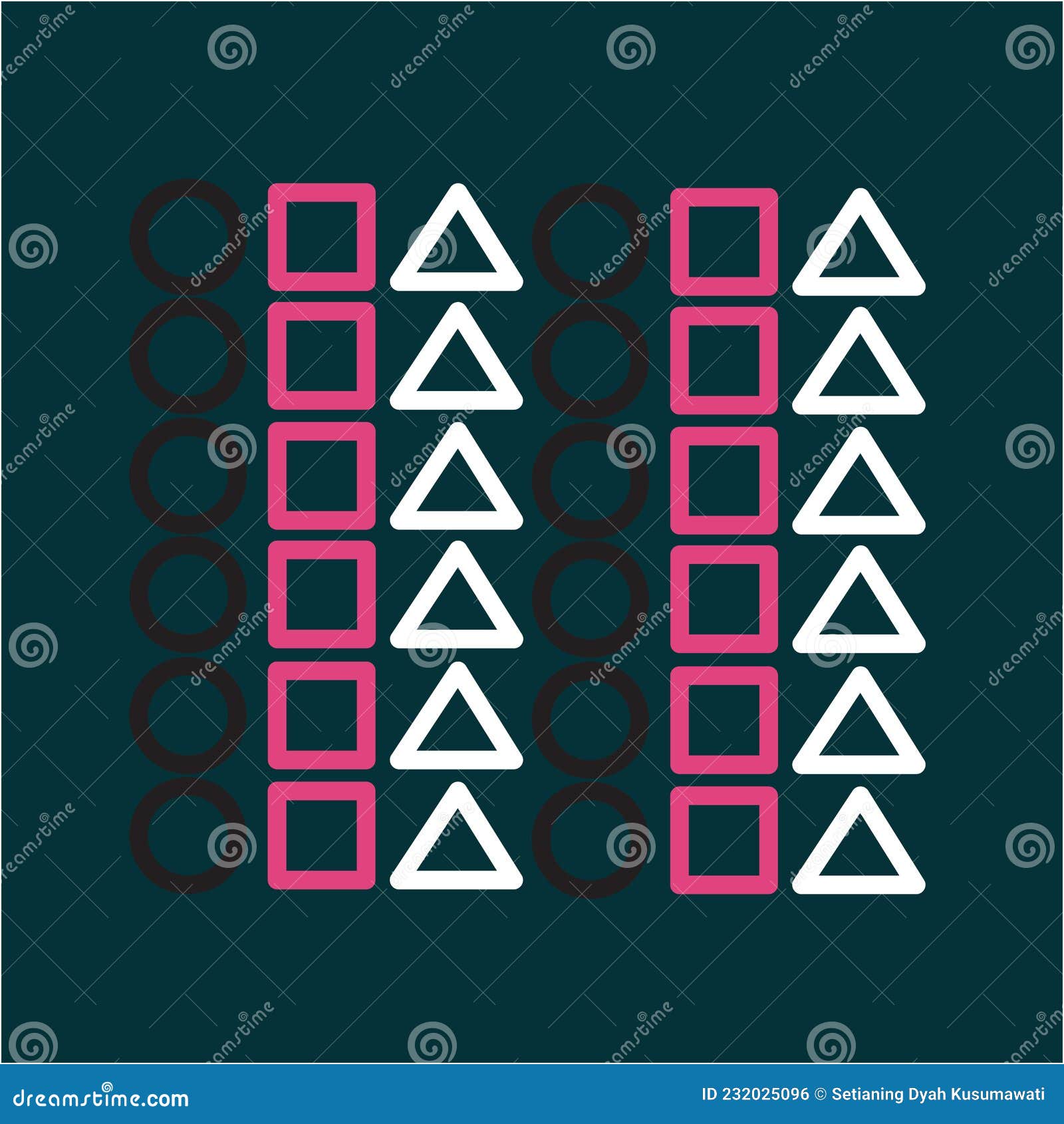 Black Circle Triangle Square Symbol with Green Background Stock Vector ...