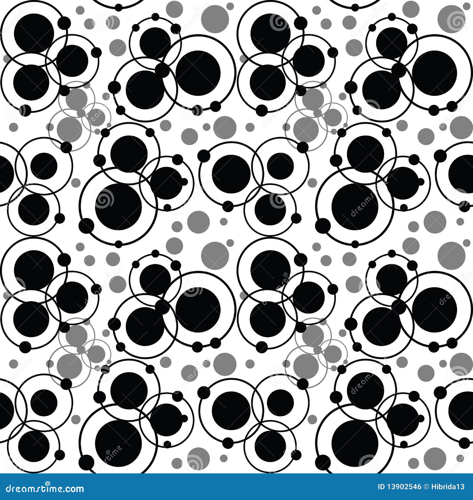 Black Circles On A White Background Abstract Background. Cartoon Vector ...