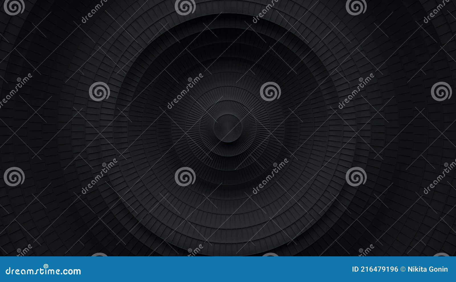 Black Circles with Ripple Effect 3D Render Stock Illustration ...