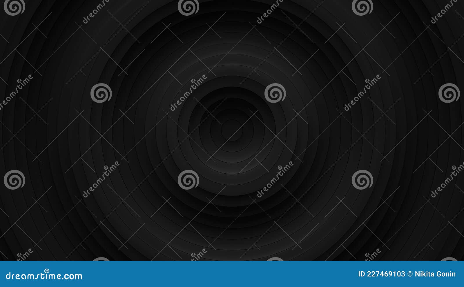 Black Circles Ripple Effect 3D Rendering Stock Illustration ...