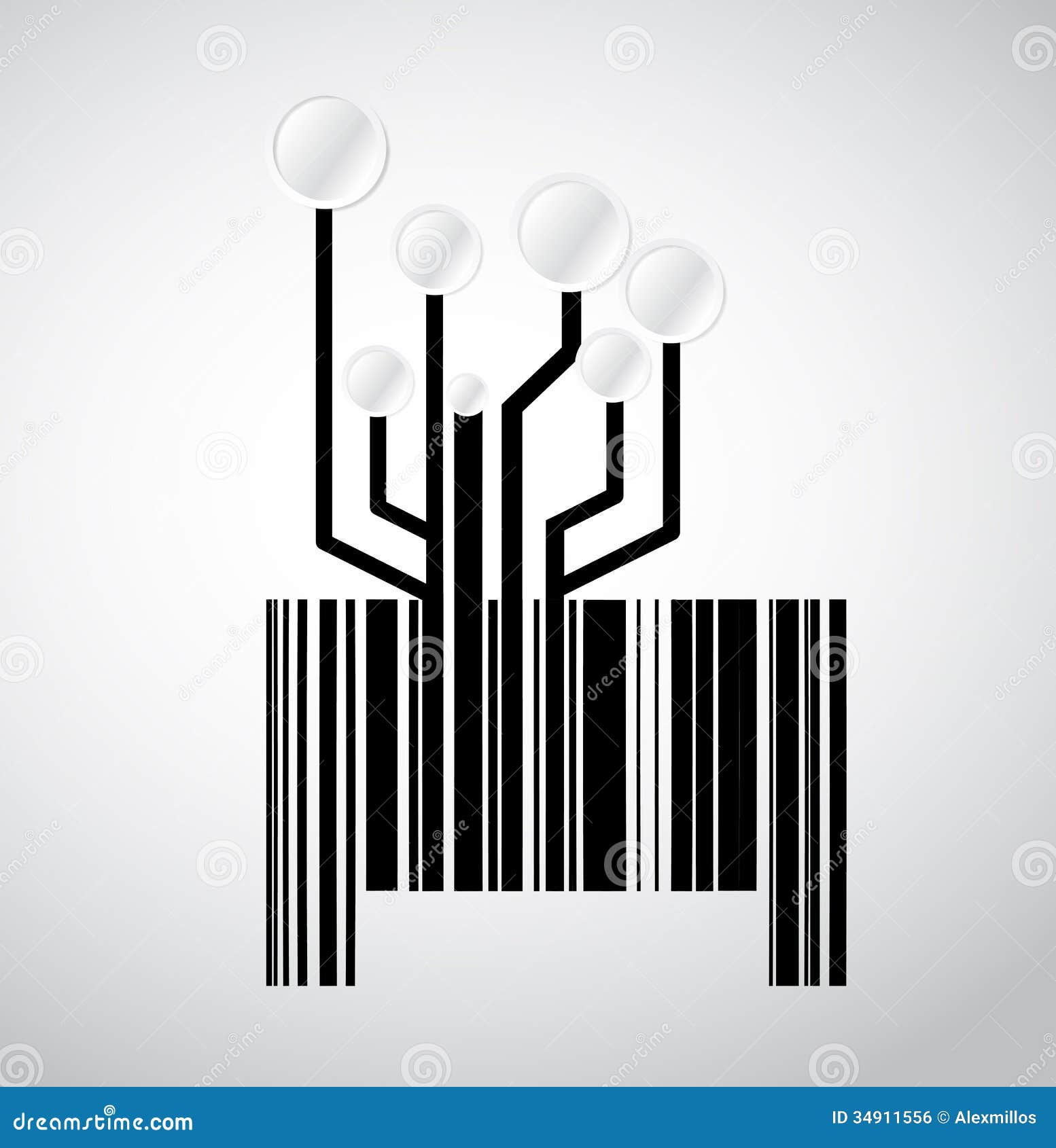 Black Circuit Electronic Barcode Illustration Stock Illustration ...