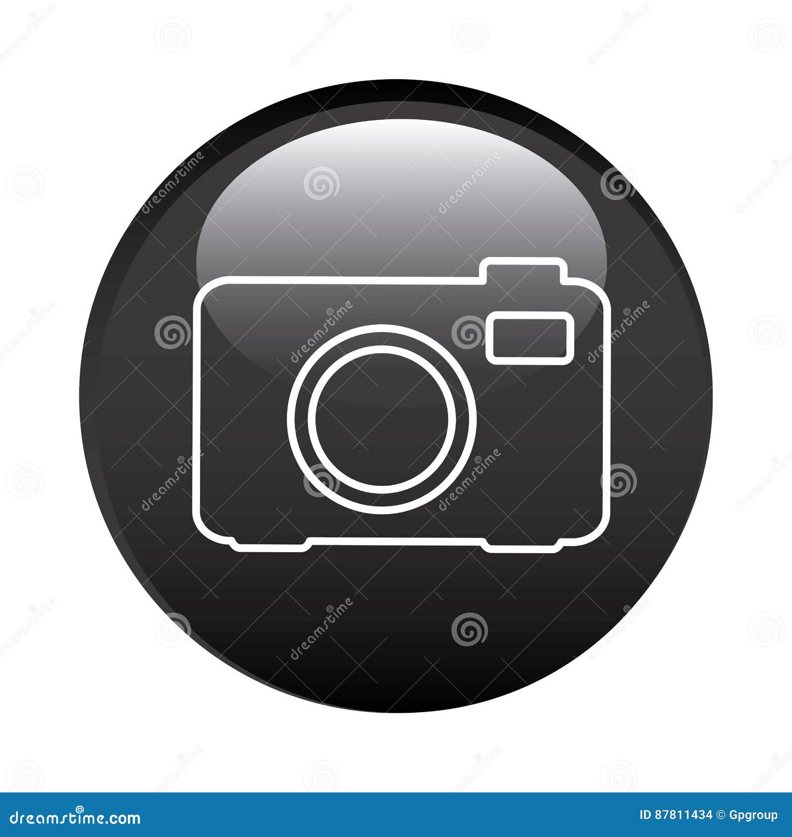 Black Circular Frame with Analog Camera Icon Stock Illustration ...