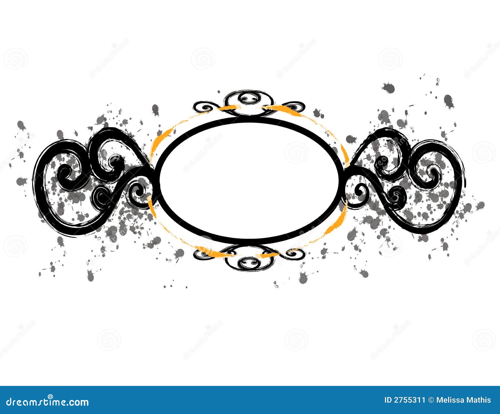 Black Circular Frame Flourish Stock Illustration - Illustration of ...