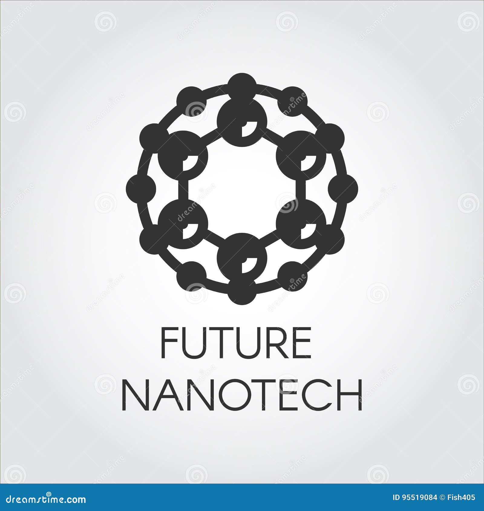 Black Circular Logo Symbolizing Nanotech Chemical Compound. Abstract ...