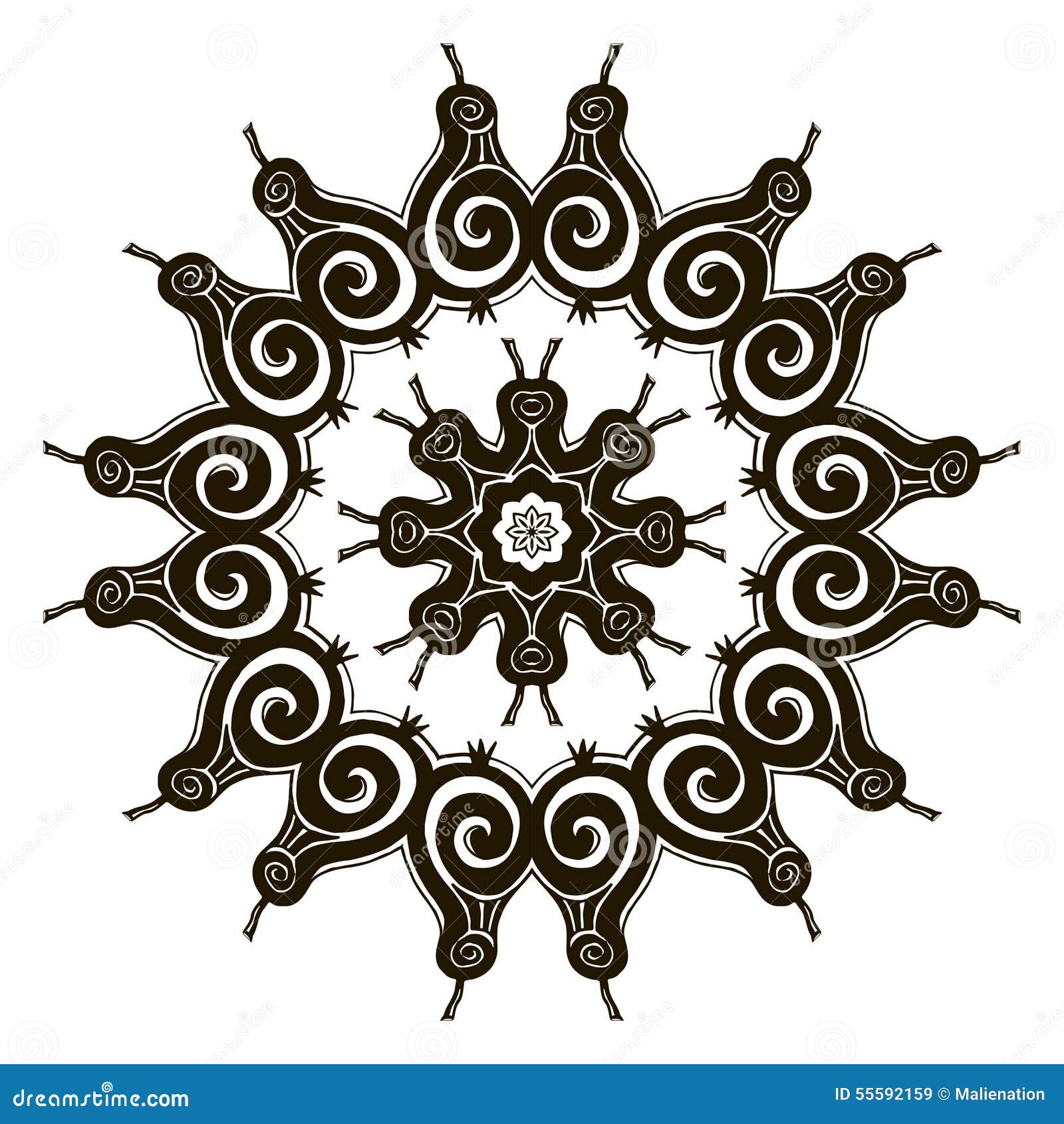 Black Circular Ornamental Pattern, Round Abstract Mosaic Vector Stock ... Black Circular Ornamental Pattern, Round Abstract Mosaic Vector Stock ...