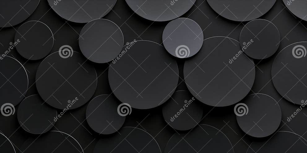 Black Circular Pattern on Dark Surface with Abstract Geometric Design AI Generated Stock ...