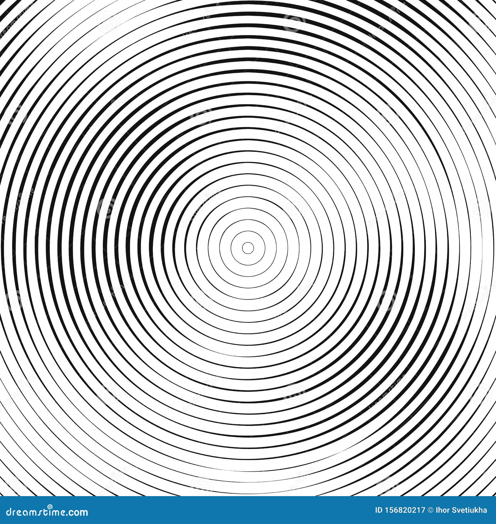 Black Circular Pattern on White Background. Concentric Circles Stock ...