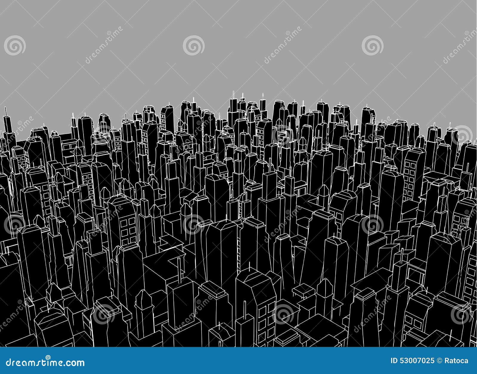 Black city stock vector. Illustration of city, urban - 53007025