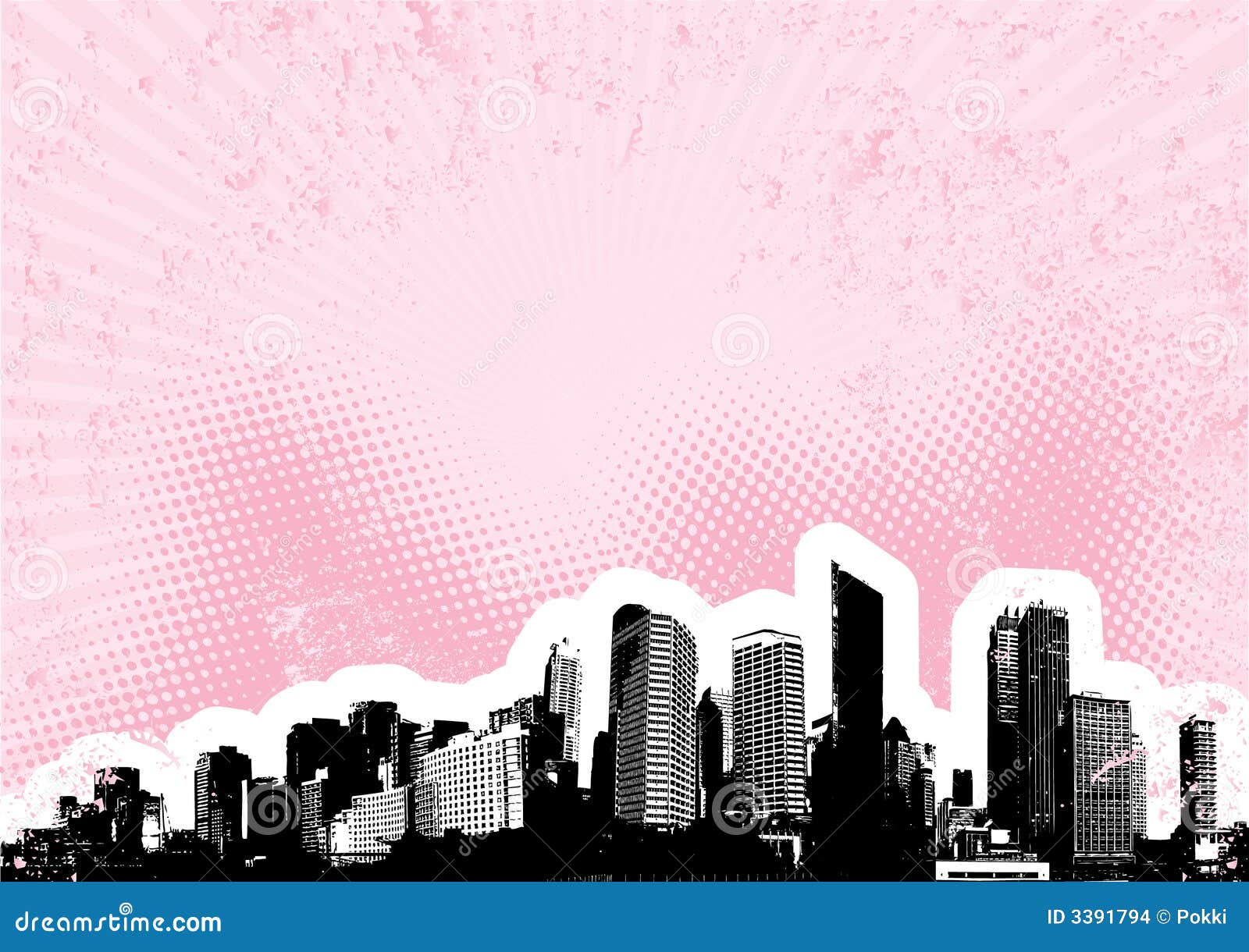Black City with Pink. Vector Stock Vector - Illustration of background ...