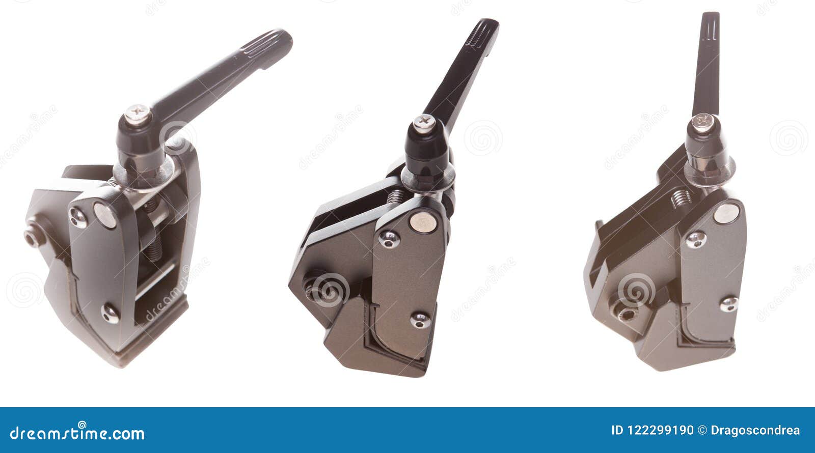 A Black Clamp Isolated Against a White Background Stock Photo - Image ...