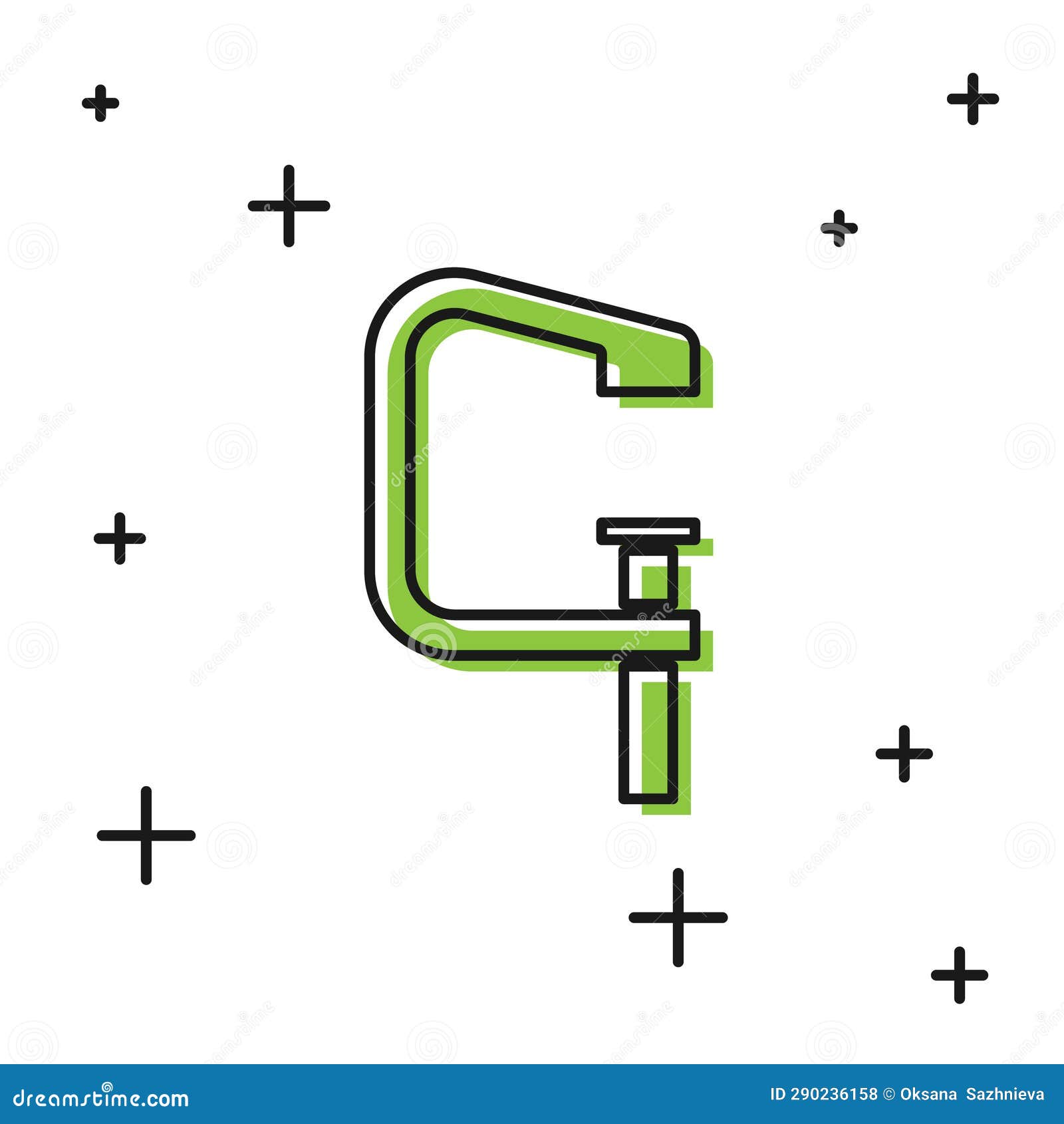 Black Clamp Isolated Vector Icon. Simple Element Illustration From ...