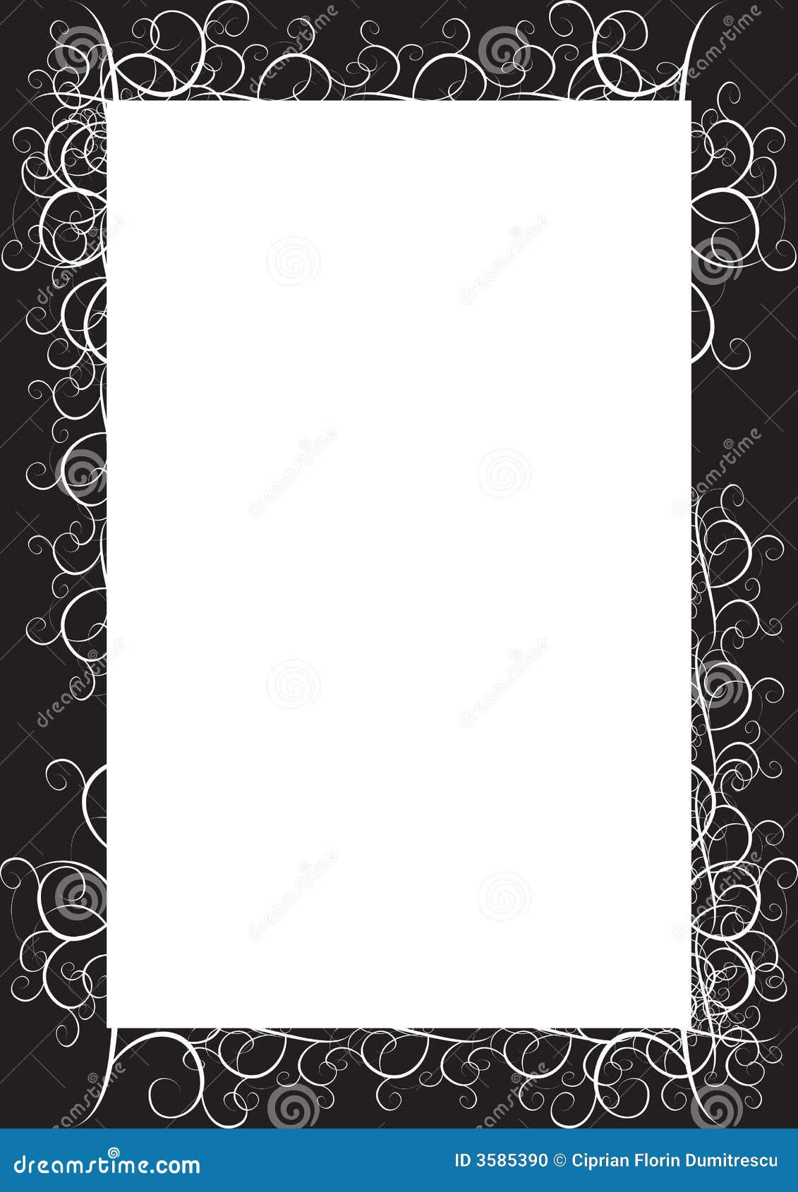 Black classic frame stock vector. Illustration of hand - 3585390