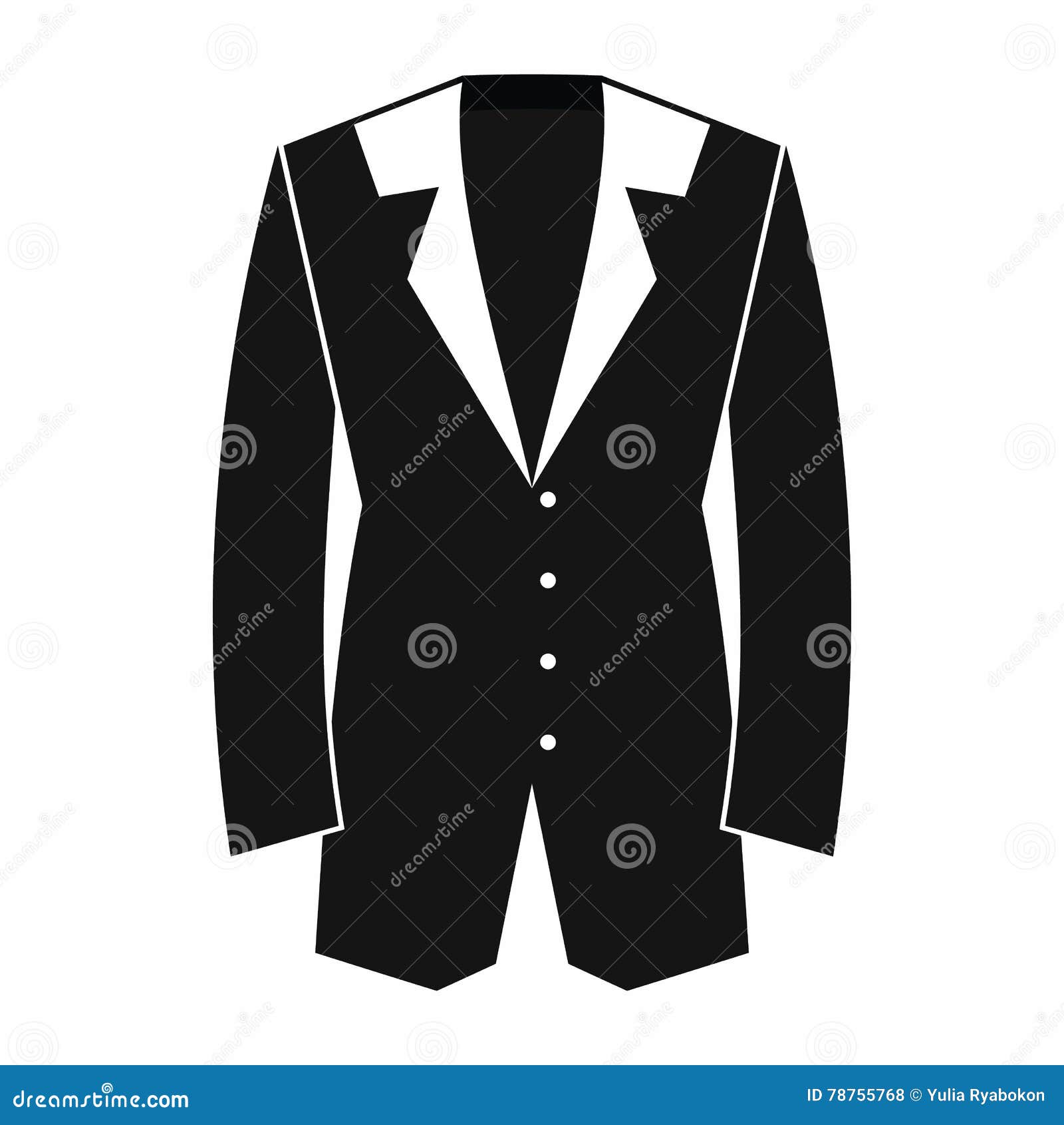 Black Classic Jacket Icon, Simple Style Stock Vector - Illustration of ...