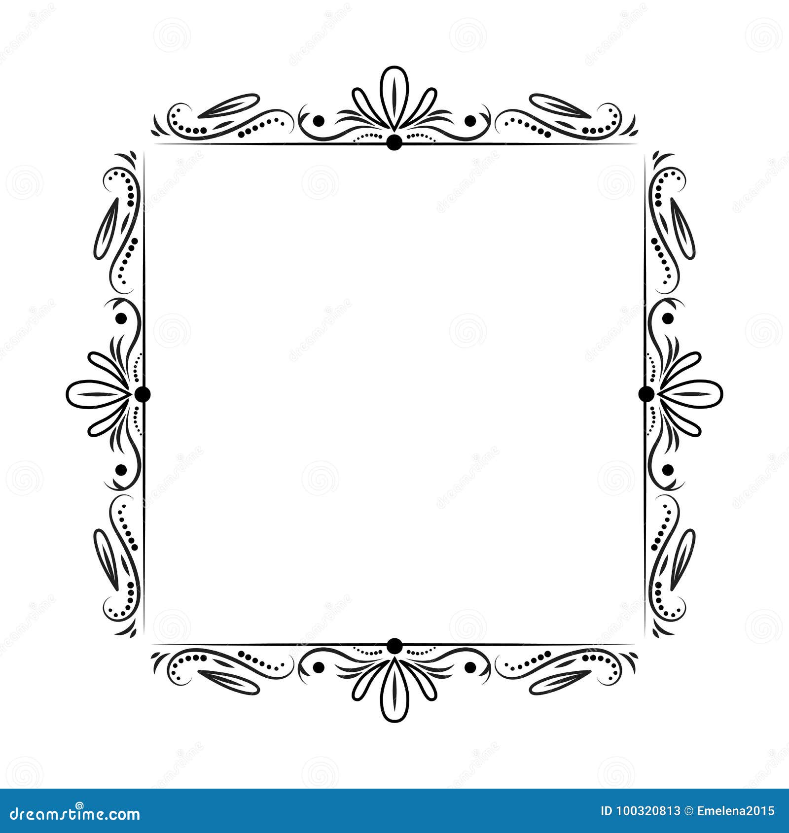 Black Classic Outline Vector Frame Stock Vector - Illustration of ...