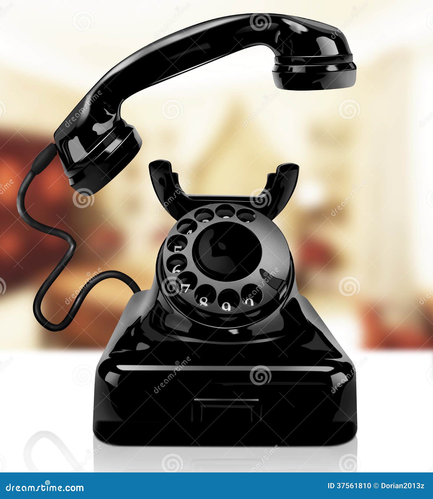 Black Classic Phone on a Home Stock Photo - Image of icon, office: 37561810