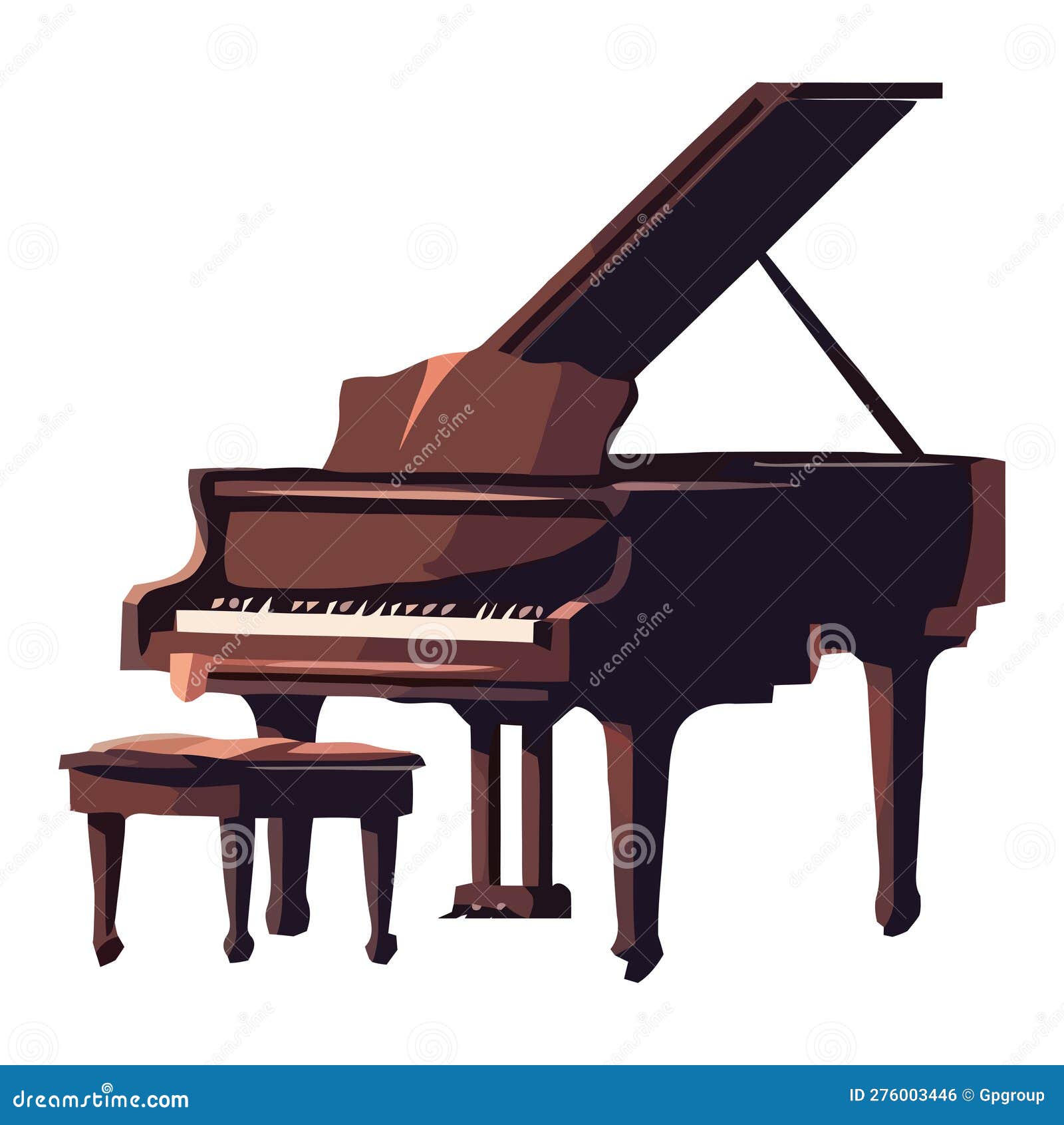 Black classic piano design stock vector. Illustration of music - 276003446
