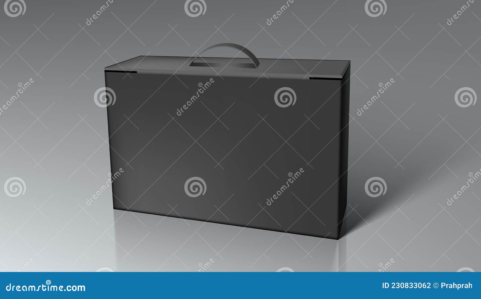 Black Clear Cardboard Box Case with Handle Stock Vector - Illustration ...