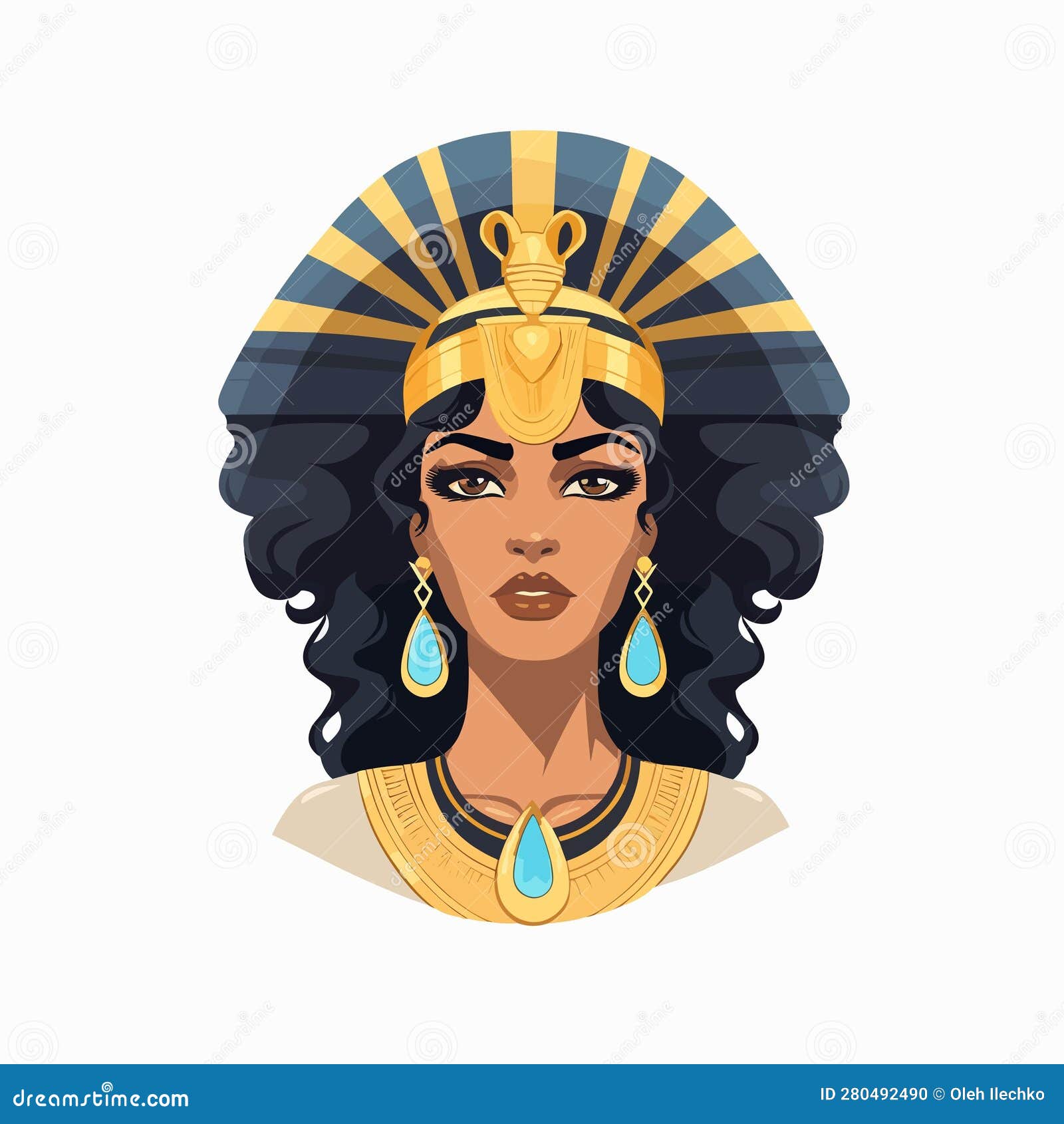 Cleopatra Vector Icon On White Background. Flat Vector Cleopatra Icon ...