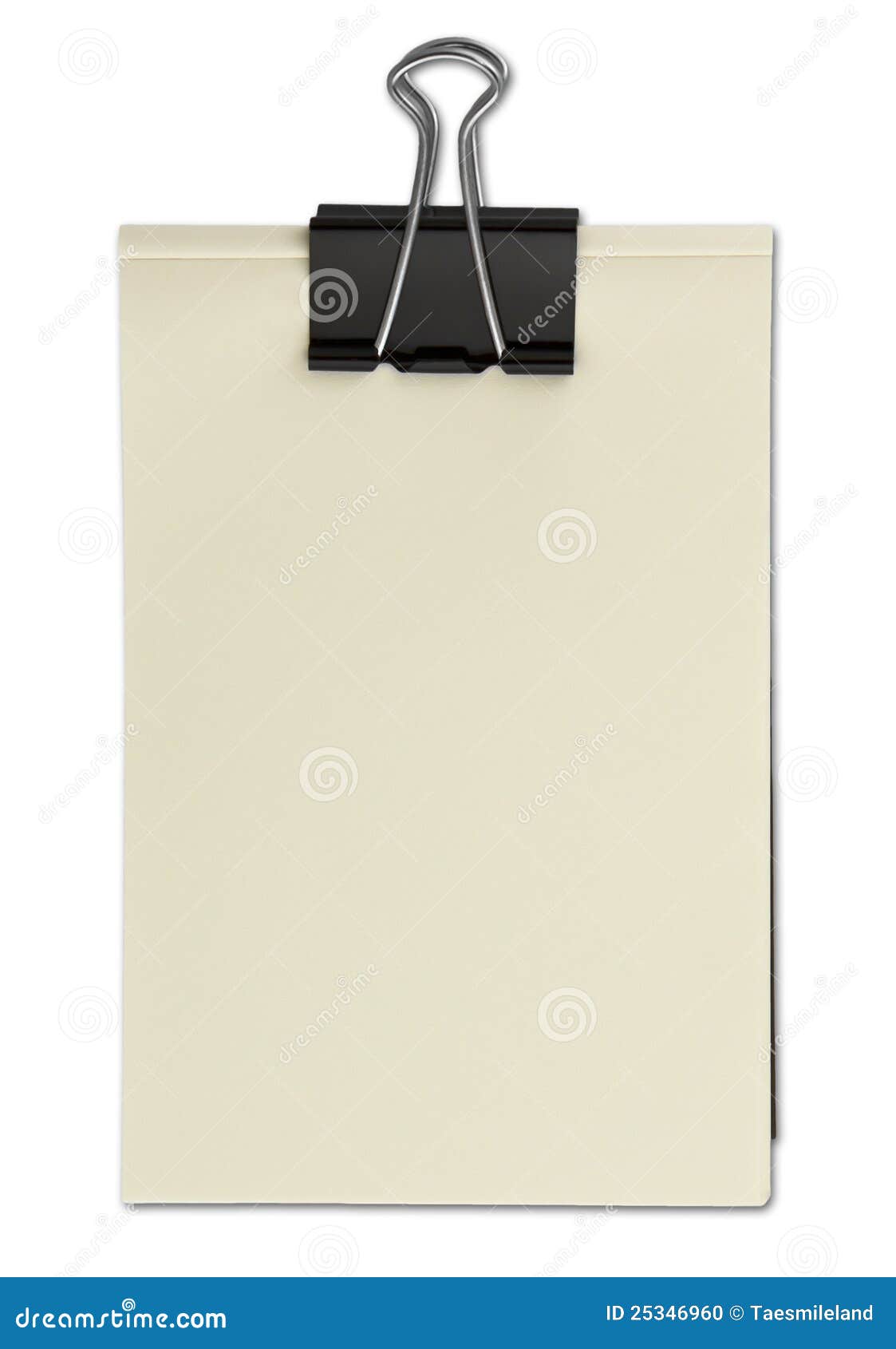 Black Clip and White Blank Note Paper Stock Photo - Image of notice ...