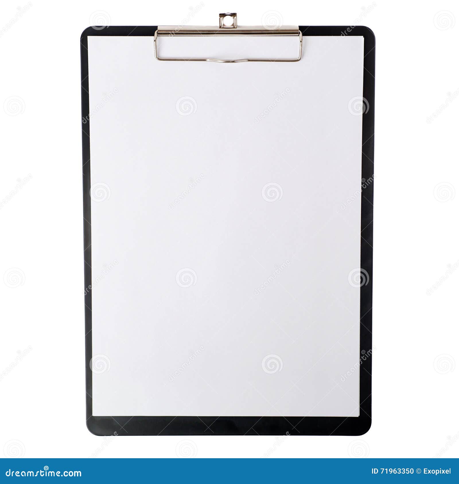 Black Clipboard Over Isolated White Background Stock Photo - Image of ...