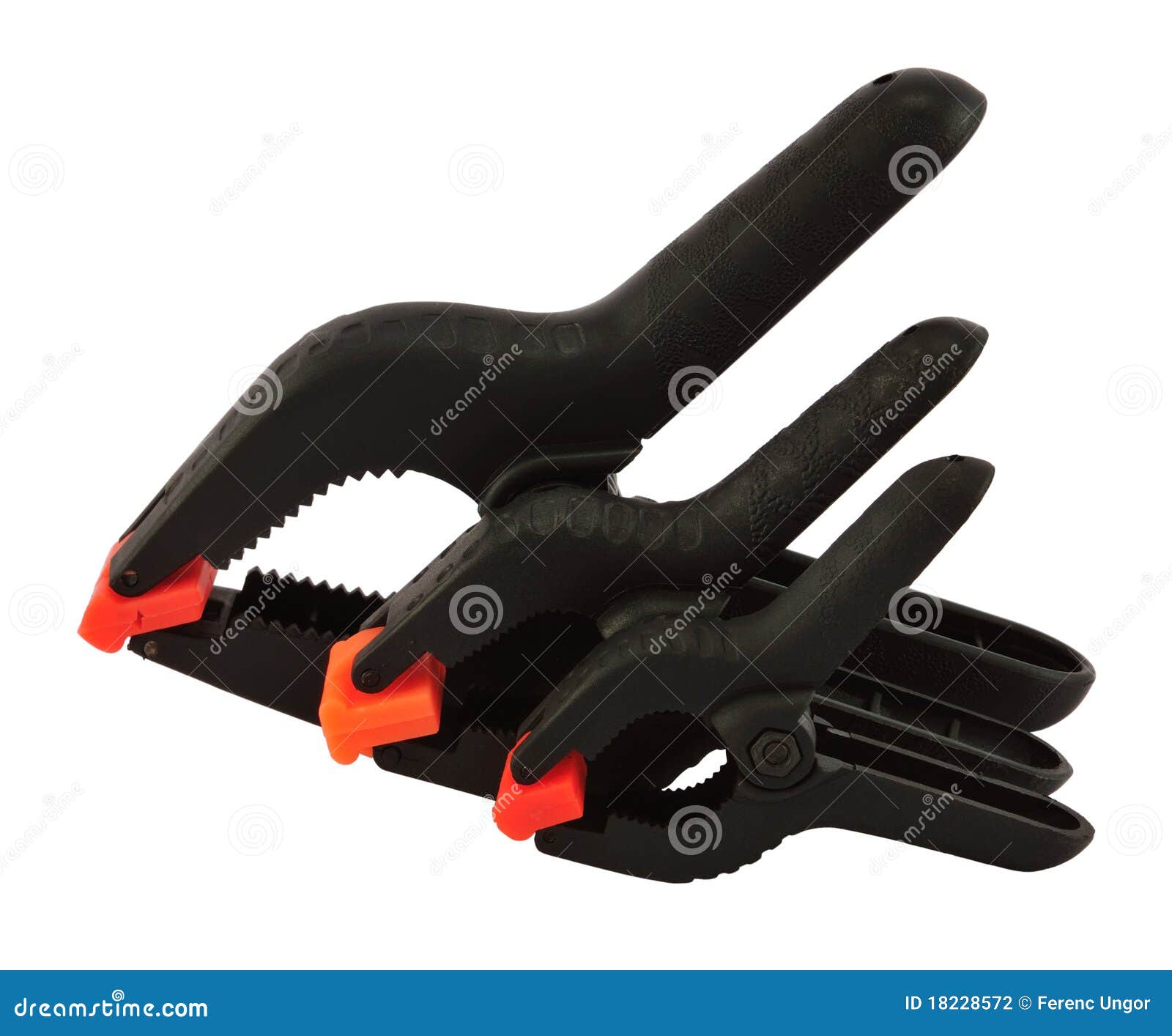 Black clips stock photo. Image of clamp, triple, spring - 18228572
