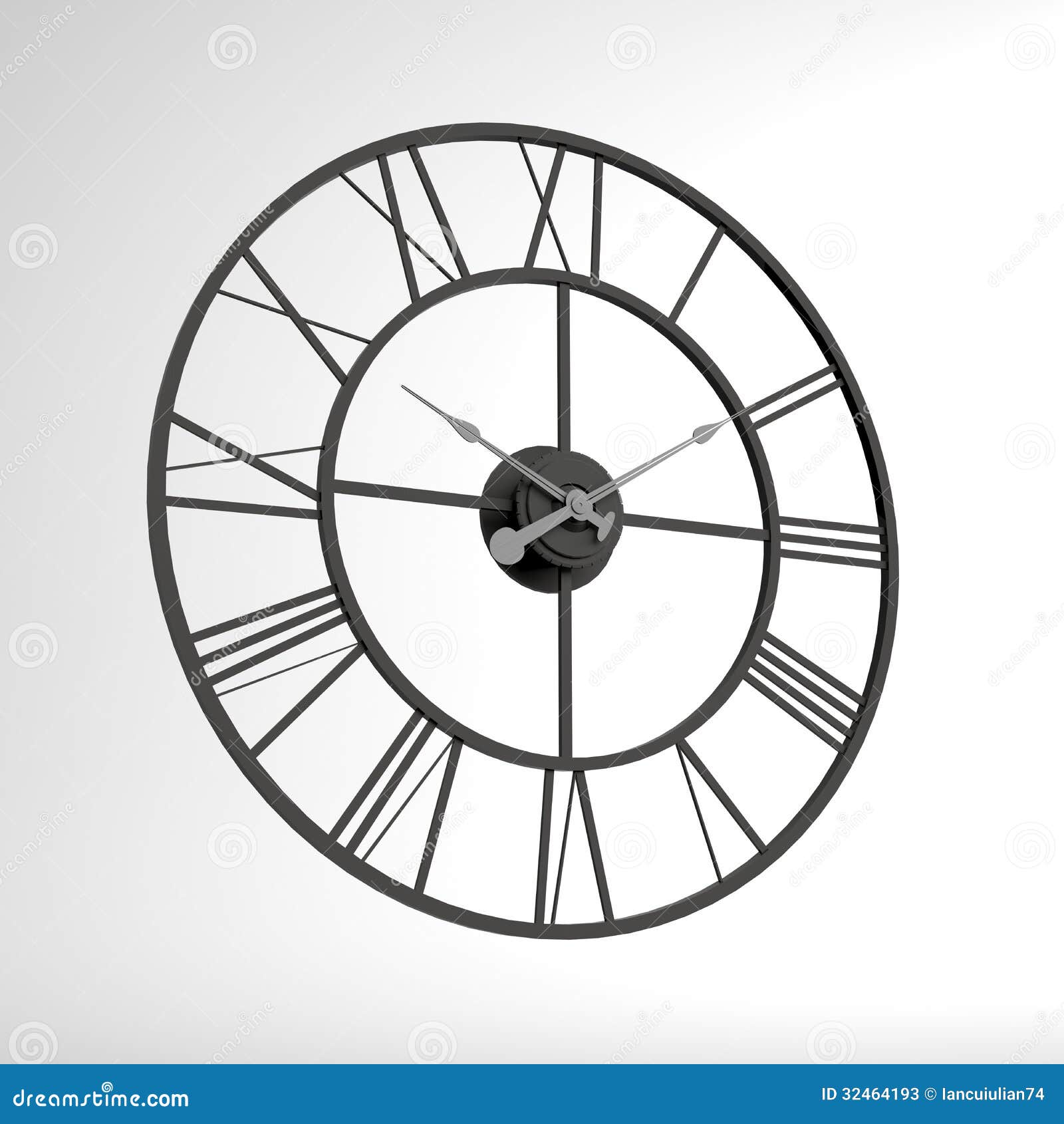 Black Clock 3d Render for Graphic Use Stock Illustration - Illustration ...