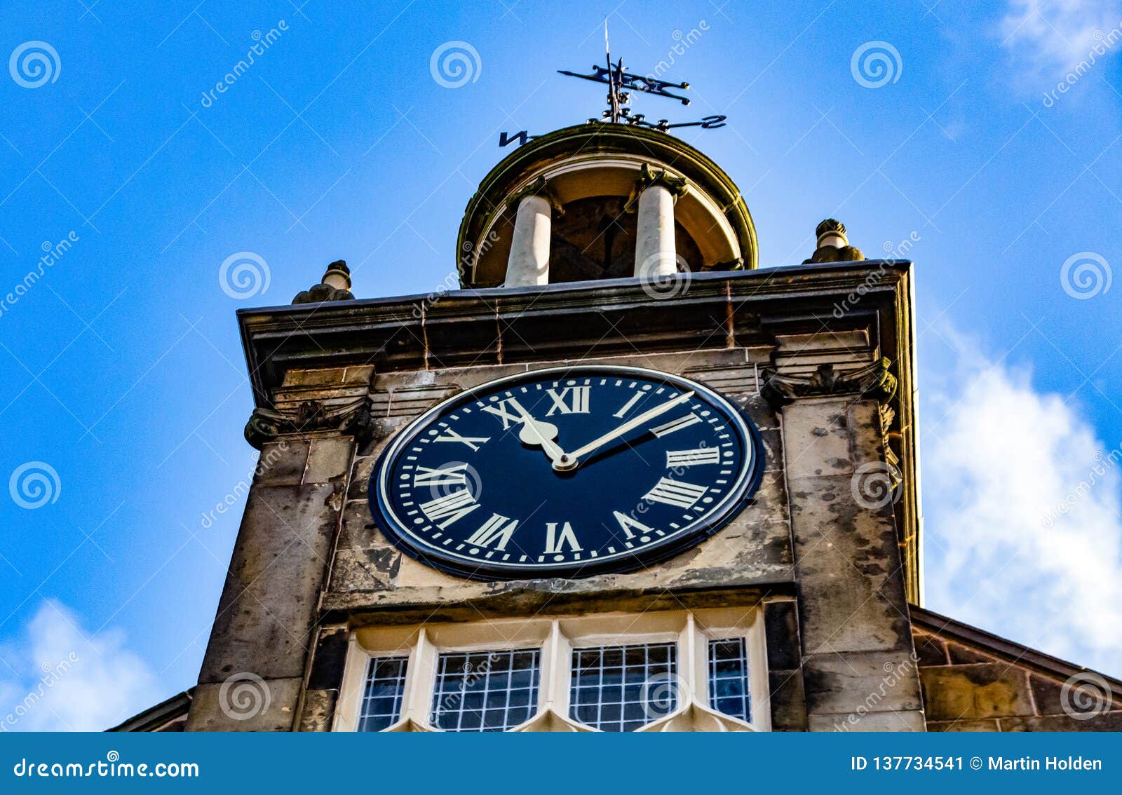Clock and Round Tower stock image. Image of parish, church - 137734541