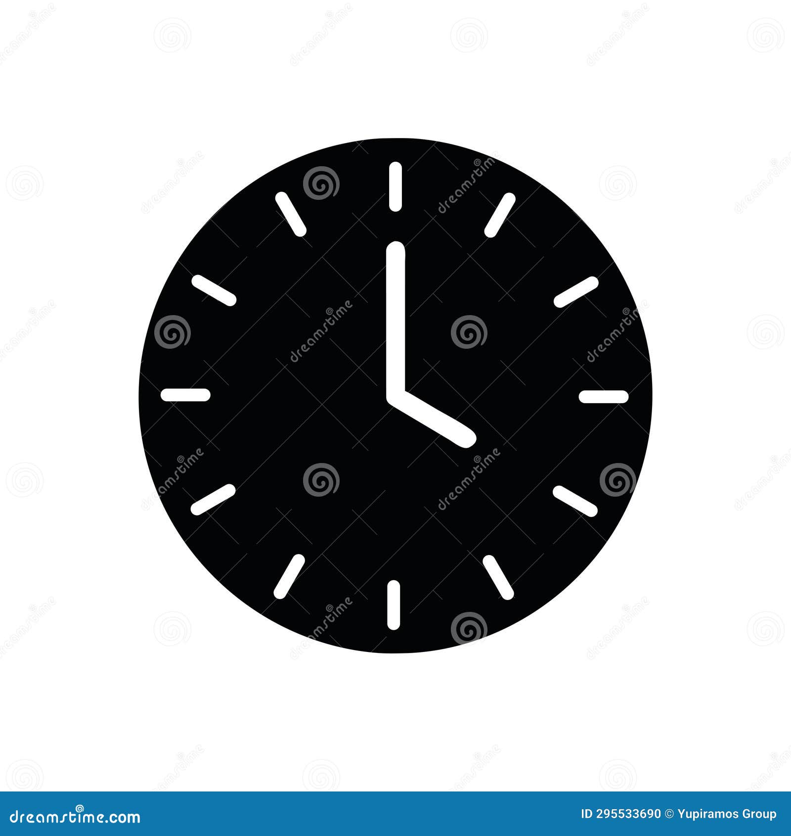 Black clock icon stock vector. Illustration of deadline - 295533690