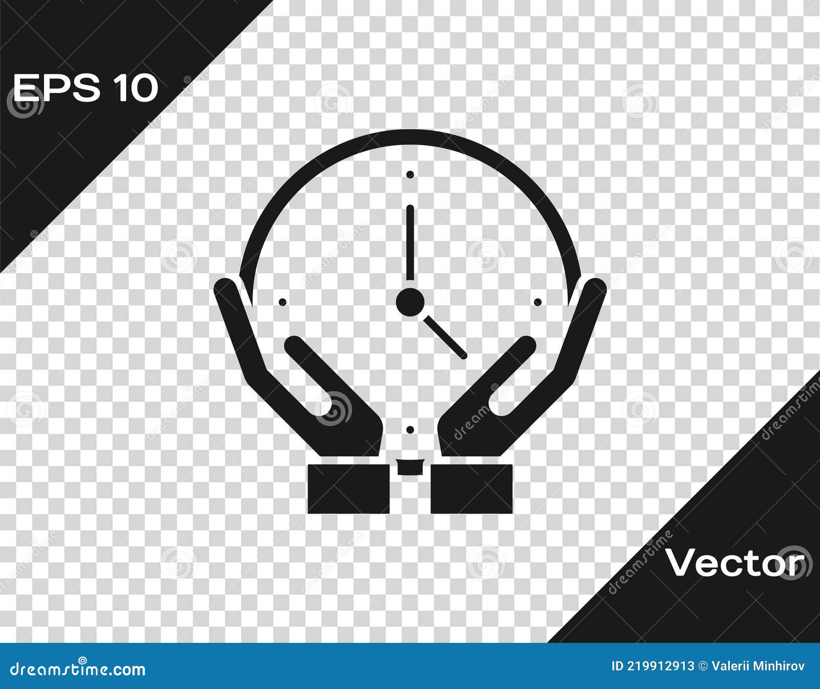 Black Clock Icon Isolated on Transparent Background. Time Symbol Stock ...