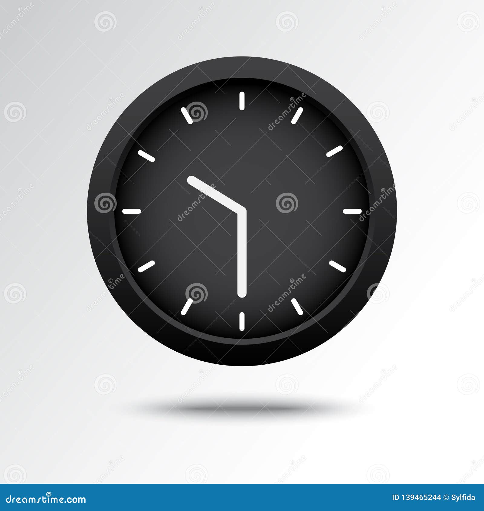 Black Clock Icon. Vector Illustration Stock Illustration - Illustration ...