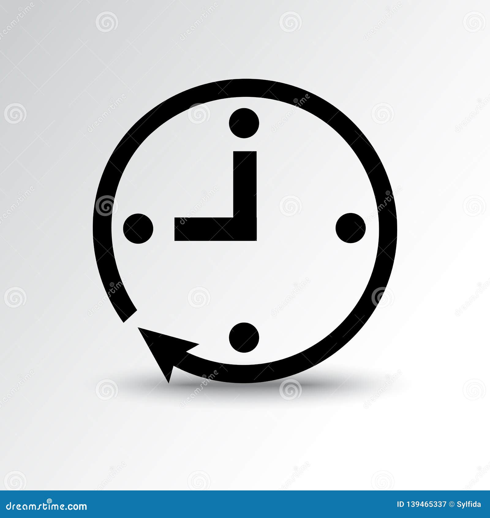 Black Clock Icon. Vector Illustration Stock Illustration - Illustration ...