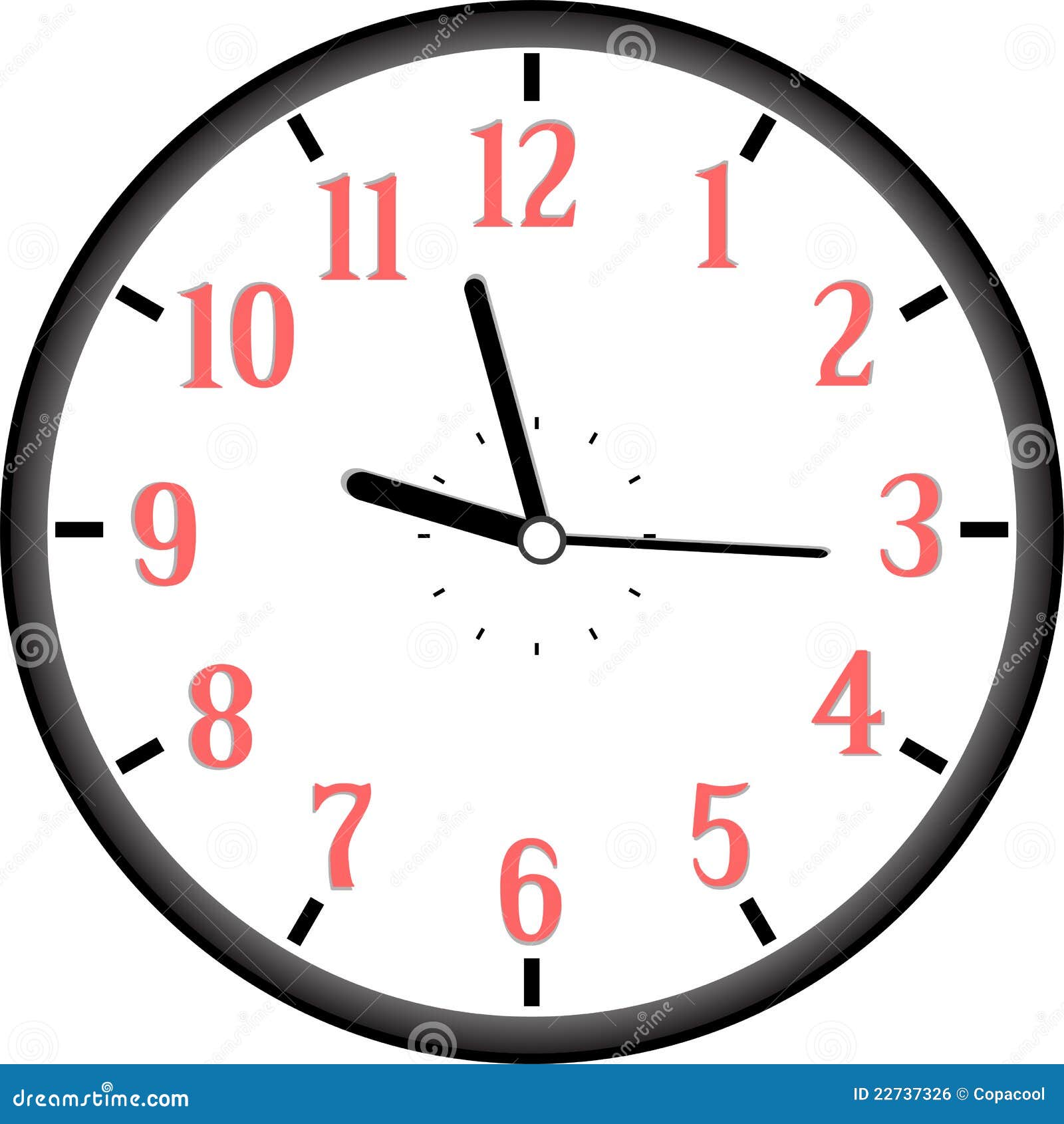 Black Clock Isolated On White Background Vector Illustration ...