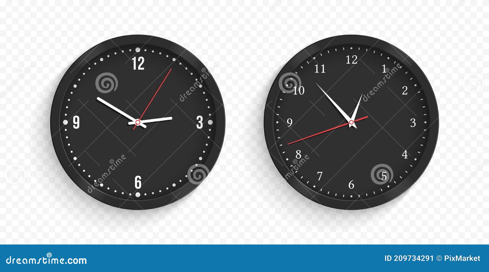 Black Clock stock vector. Illustration of background - 209734291