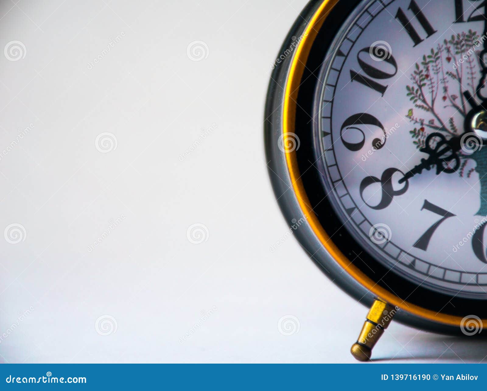 Black Clock Shows 8 am, Alarm Clock Stock Photo - Image of clear ...