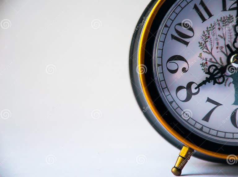 Black Clock Shows 8 am, Alarm Clock Stock Photo - Image of clear ...