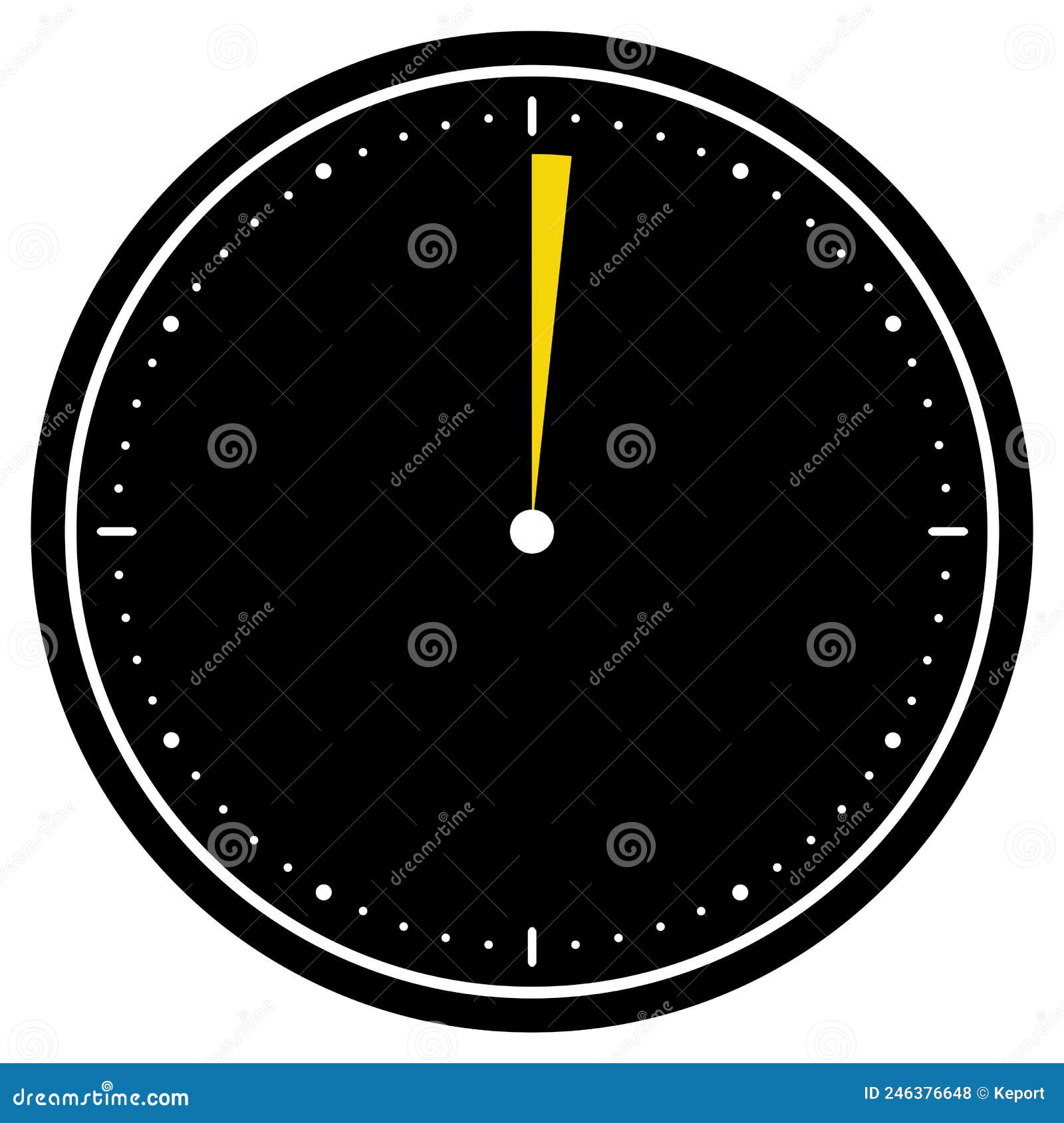 Black Clock Symbol: 1 Second or 1 Minute Stock Illustration ...
