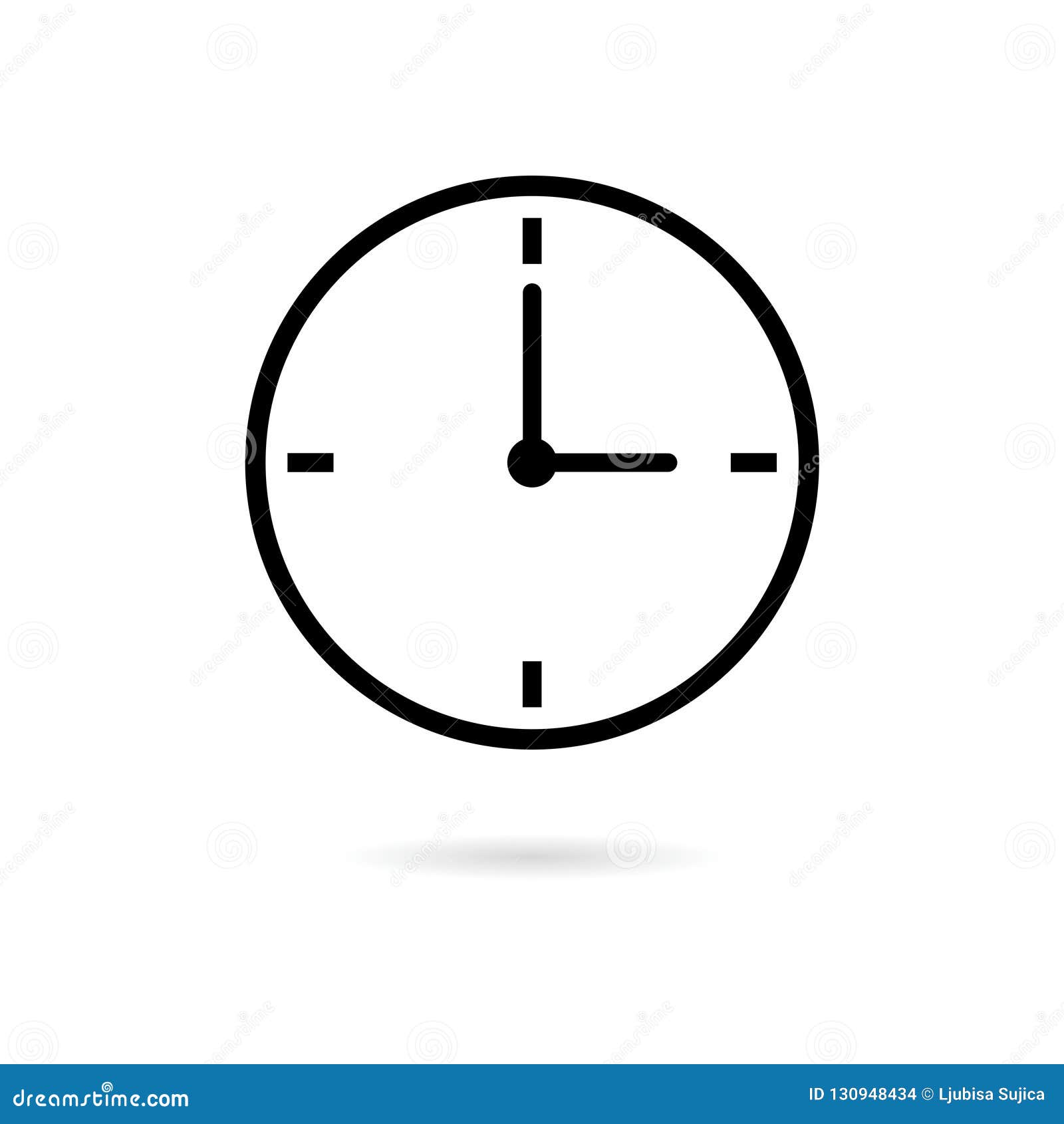 Black Clock at the Wall Icon or Logo Stock Illustration - Illustration ...